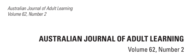 New edition of Australian Journal of Adult Learning out now | CRADALL